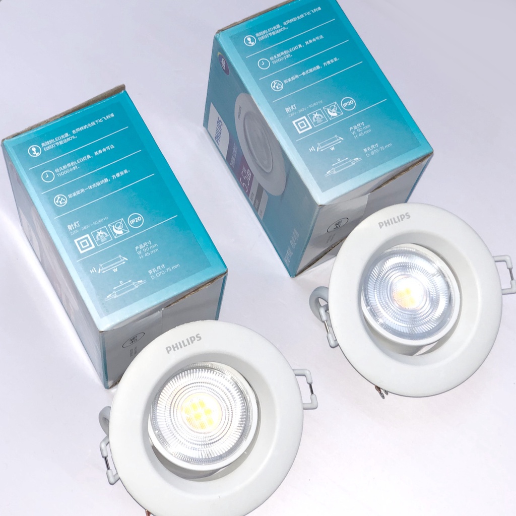 Philips LED Eyeball สปอตไลท์แบบฝัง Warm White 3000k 4W 5.5W โคมไฟเพดาน ...