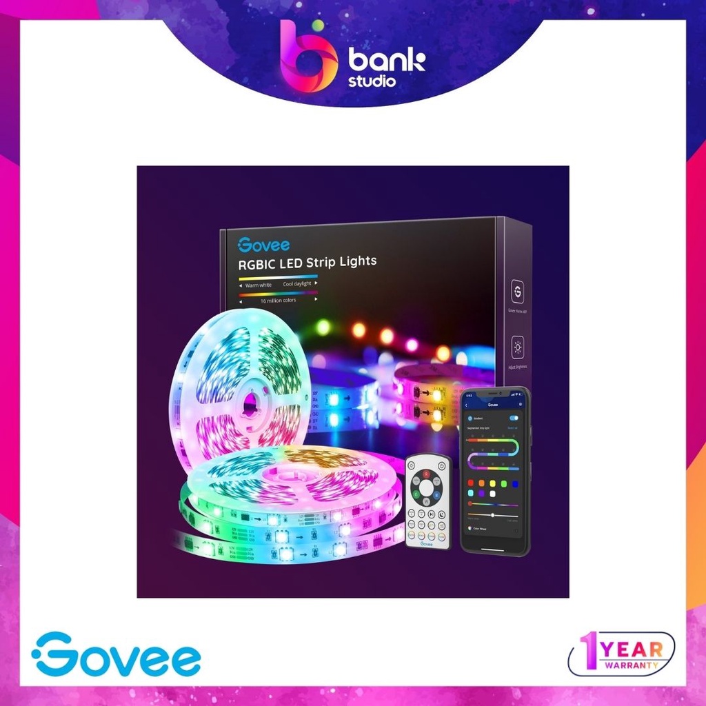 (ประกัน 1ปี) Govee RGBIC LED Strip Lights with Remote Control ...