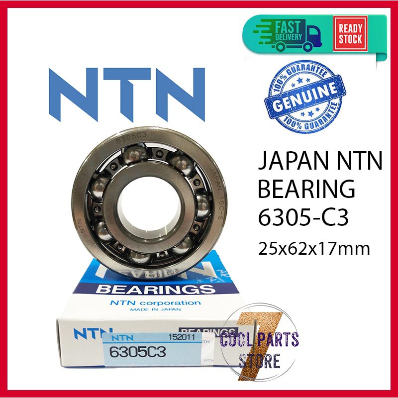 6305 C3 NTN Japan Bearing 6305C3 (25 X 62 X 17mm) แบริ่งเพลาข้อเหวี่ยง ...