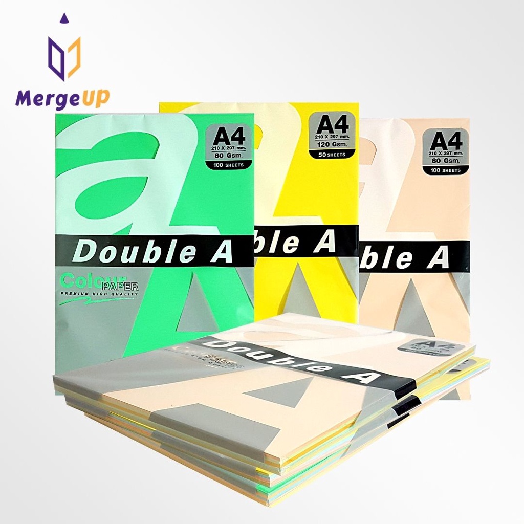 กระดาษสี ดับเบิ้ล เอ Double A Colour Paper / Colour Card ขนาด A4 กระดาษ ...