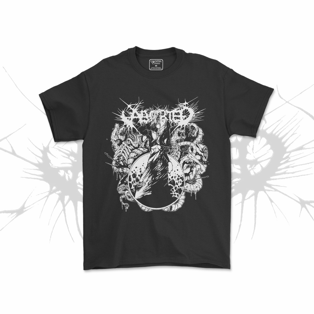 คอลูกเรือเสื้อยืดคอกลมเสื้อยืด พิมพ์ลาย ABORTED BAND DEATH METAL BAND ...