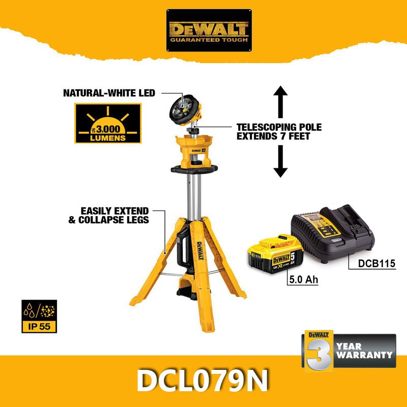DeWALT DCL079N ไฟสนาม LED สปอร์ตไลท์ DCL079 | Shopee Thailand