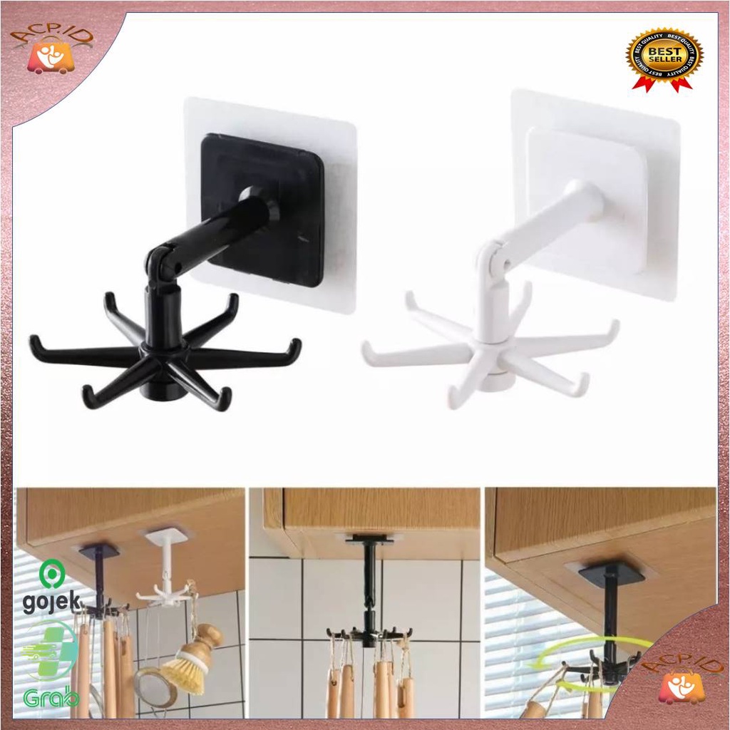 (Acp.Id) ตะขอแขวนติดผนัง TEMPEL 6 ตะขอ หมุนได้ 360 องศา สําหรับห้องครัว ...