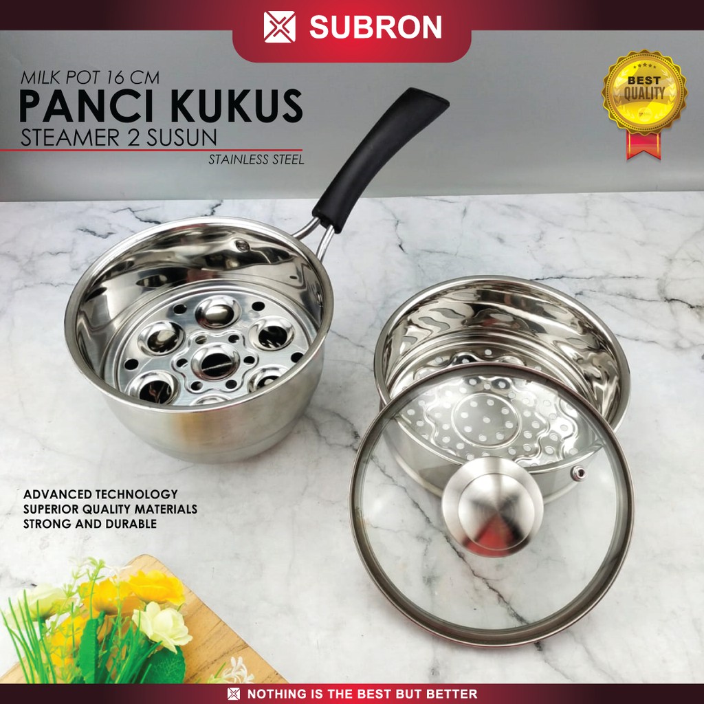 Subron หม้อนึ่งสแตนเลสขนาด 16 ซม. 2 ช่อง | Shopee Thailand