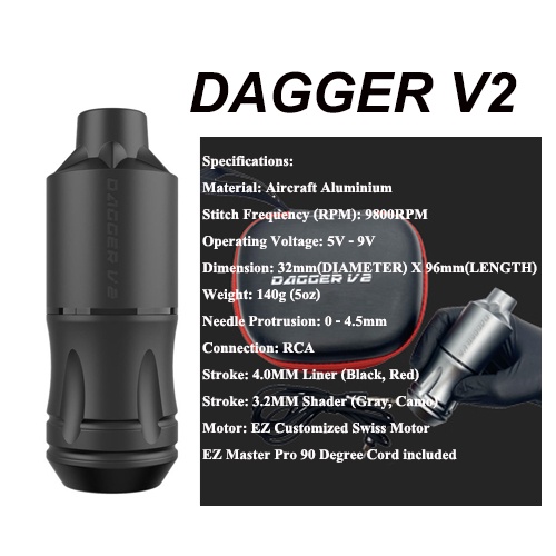 เครื่องสักDagger V2 Rotary Tattoo Pen Machine | Shopee Thailand