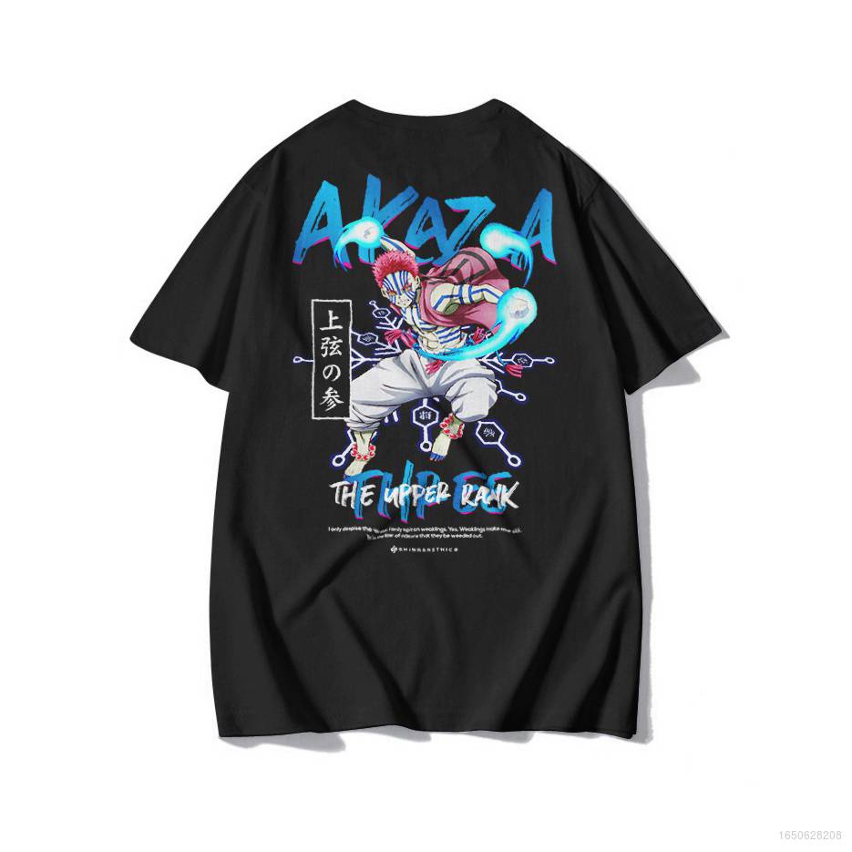 เสื้อยืดแขนสั้นลําลอง พิมพ์ลายกราฟิกอนิเมะ Well Demon Slayer Akaza ...