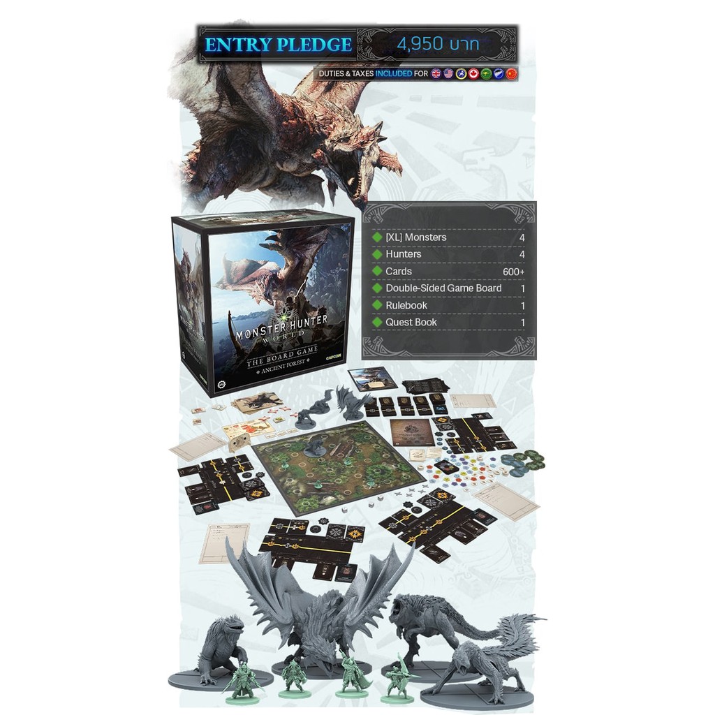 [ของแท้] Monster Hunter World: The Board Game Kickstarter Board Game ...