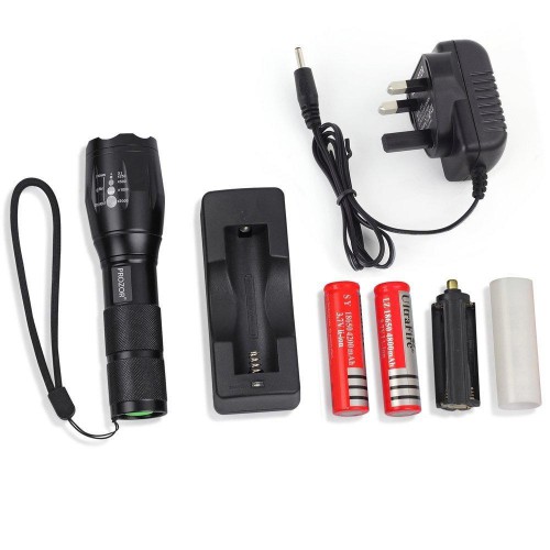 Turbo Light Ultrafire 2200Lm CREE XML T6 LED Zoomable Flashlight Torch 5 Modes เทอร์โบ ไลท์ ไฟ ...