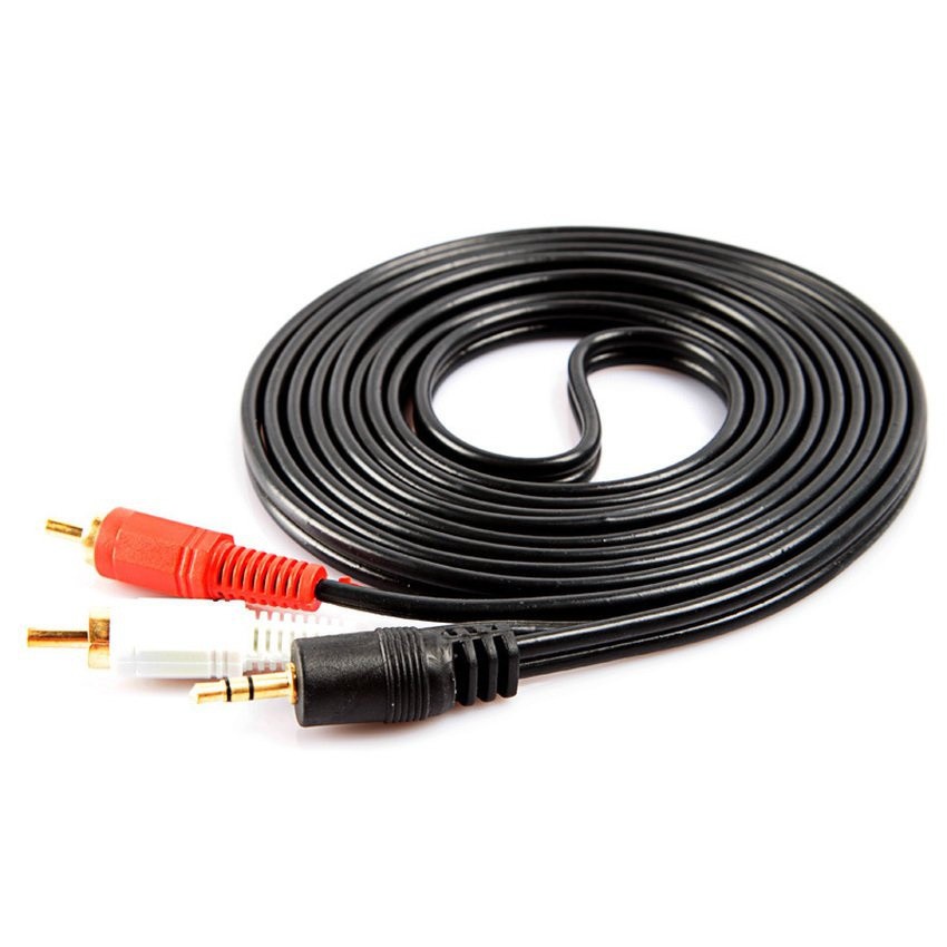 RCA Cable 20M 3.5mm(M) to RCA(M) 2หัว สายสัญญาณเสียง ต่อหูฟัง/ลำโพง423A ยาว 20เมตร (สีดำ)#1397 ...