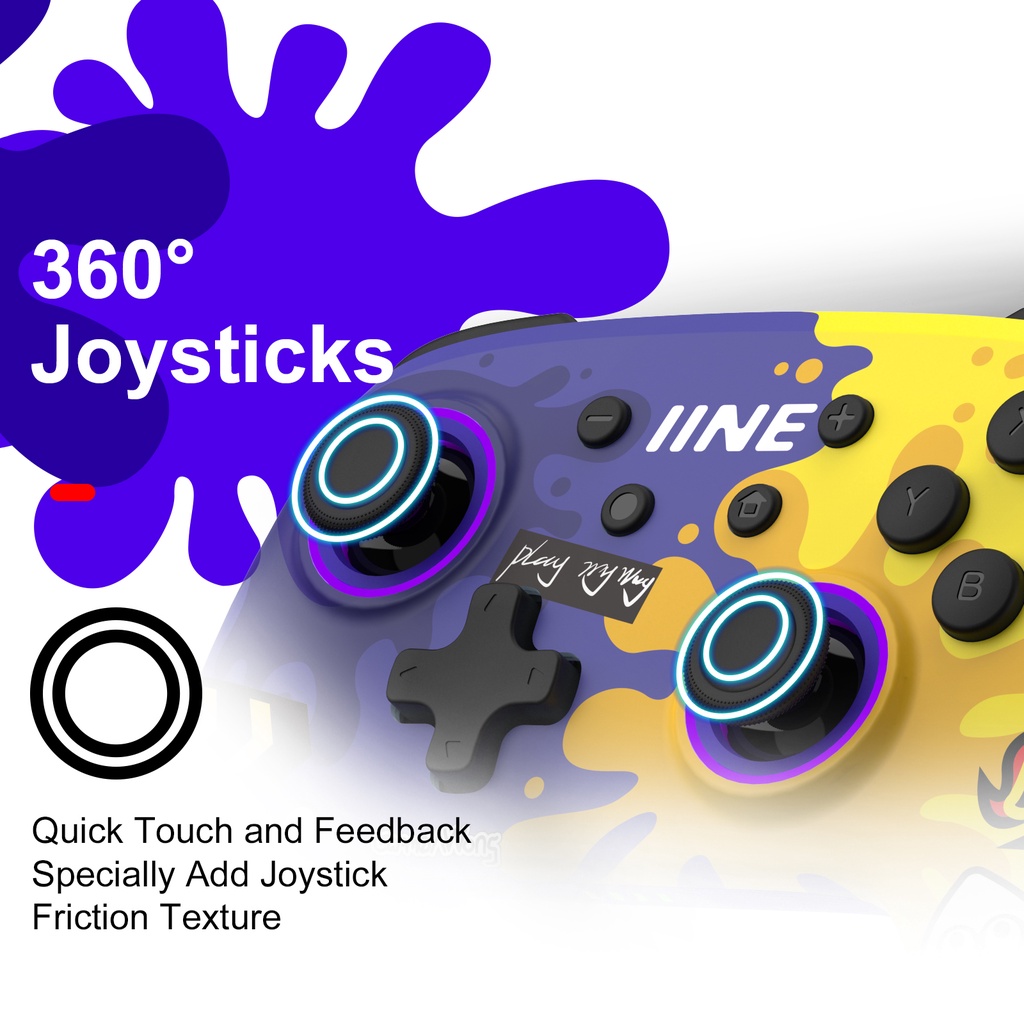 IINE อุปกรณ์ควบคุม แบบไร้สาย รองรับ NFC Amiibo สําหรับ Nintendo Switch ...
