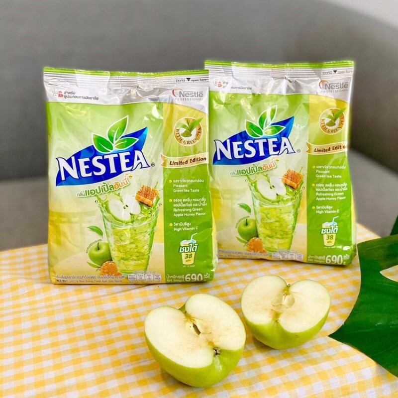 ชาเขียวแอปเปิ้ลน้ำผึ้ง Green Apple Honey tea ตรา Nestea เนสที ชาแอป ...