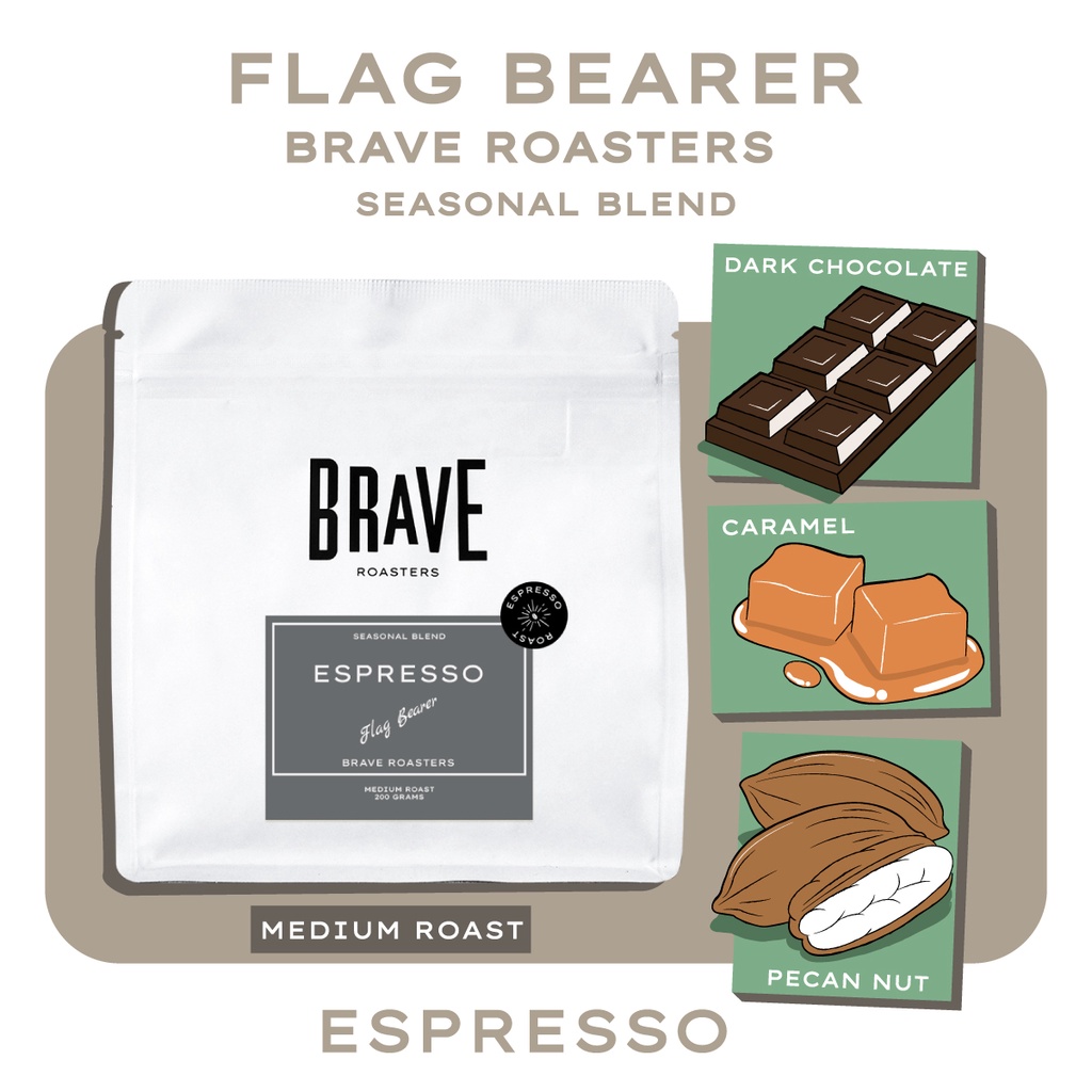 [Brave Roasters] กาแฟแฟลคแบเรอร์ Flag Bearer Espresso / คั่วกลาง Medium Roast | Shopee Thailand
