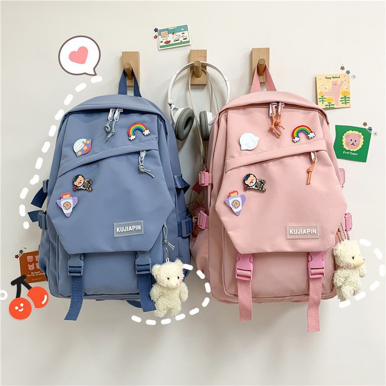 B0014 กระเป๋านักเรียนน่ารัก สไตล์เกาหลี ญี่ปุ่น สําหรับผู้หญิง | Shopee ...