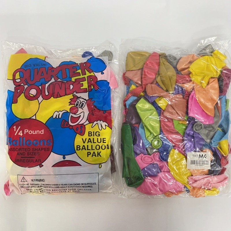100 ชิ้น BIG VALUE QUARTER POUNDER THICK BALLOONS / ASSORTED SHAPES และ ...