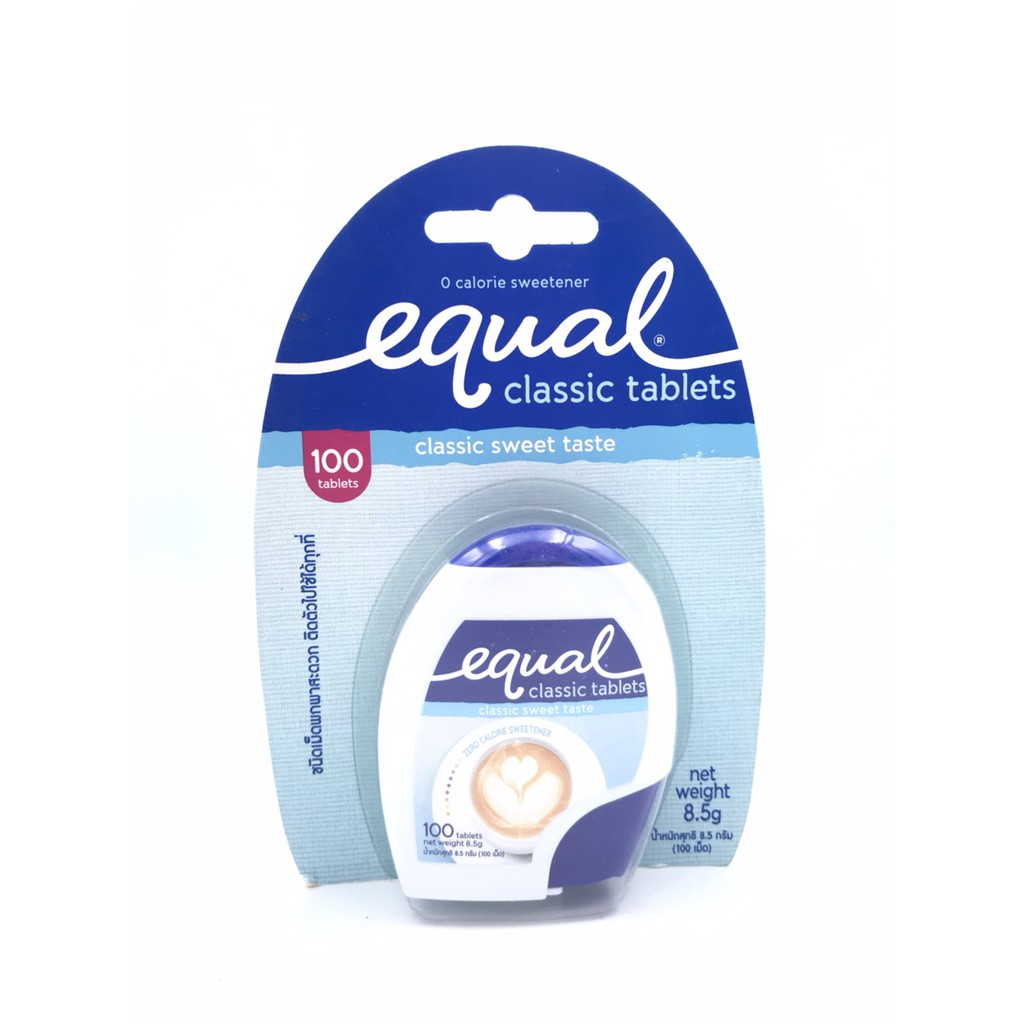 Equal Classic 100 Tablets อิควล คลาสสิค ผลิตภัณฑ์ให้ความหวานแทนน้ำตาล ...