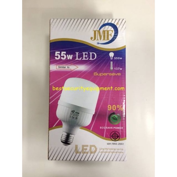 JMF-55W LED หลอดประหยัดไฟ ทรงกระบอก ( แสงขาว & แสงเหลือง ) ขั้ว E27 หลอด LED Bulb | Shopee Thailand