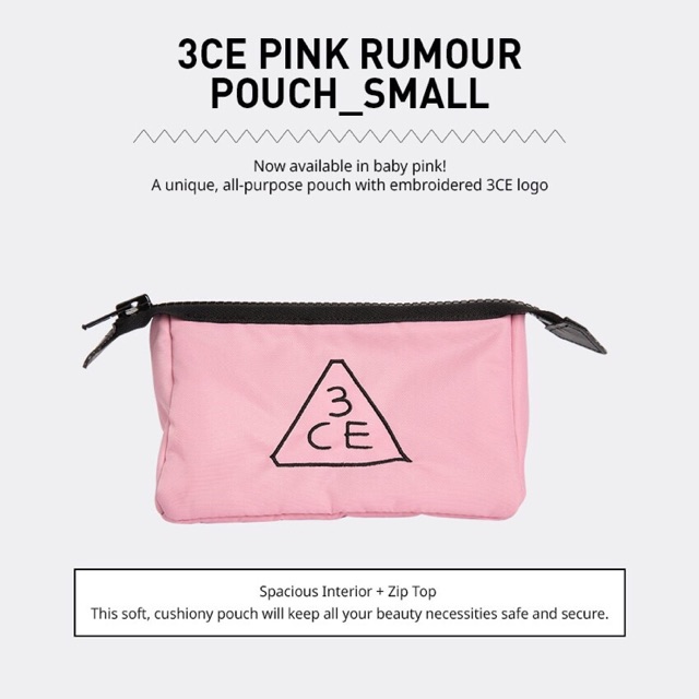 รอบSALE‼️ 3CE Pink Rumour Small Pouch | Shopee Thailand