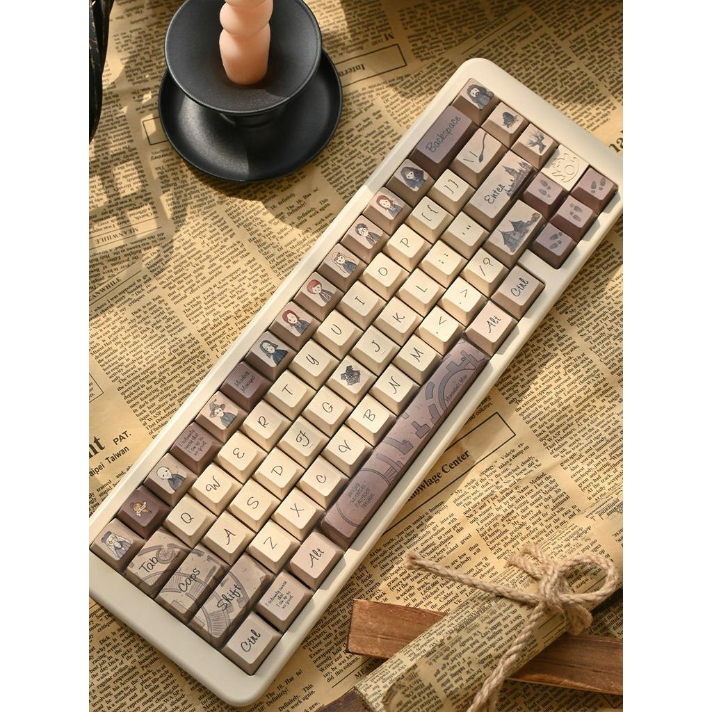 Marauder's Map keycap ต้นฉบับ KCA ส่วนบุคคลสูง retro ไม้กาแฟสี pbt ...