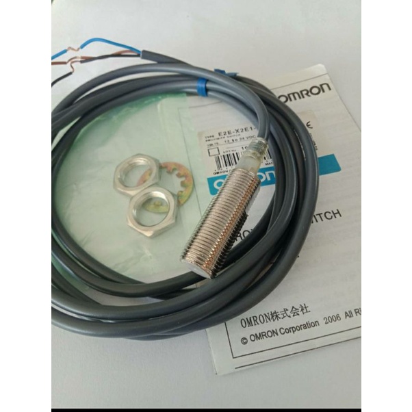 เซนเซอร์จับโลหะ Proximity Sensor E2E-X2E1 (แพ็ค1ชิ้น)OmronเกลียวM12 แบบหัวเรียบ 3สายNPN,NO 12 to ...