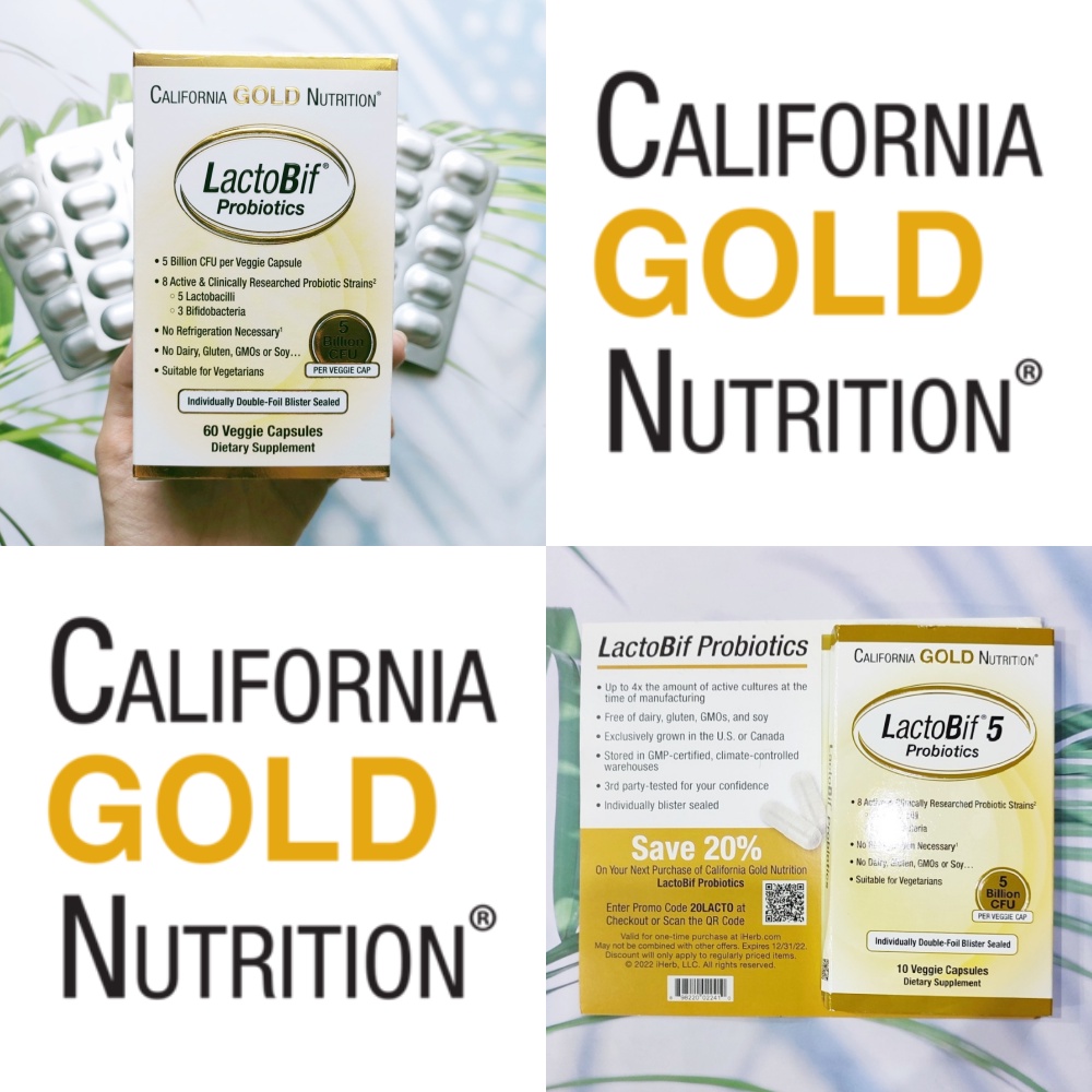 (California Gold Nutrition®) LactoBif Probiotics, 5 Billion CFU โปรไบโ ...
