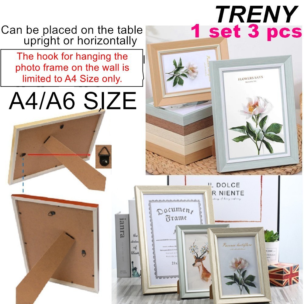 Treny 513 กรอบรูป A4 ใบรับรอง หรือโปสเตอร์ A6 แบบแขวนผนัง ไม่แตกหัก | Shopee Thailand