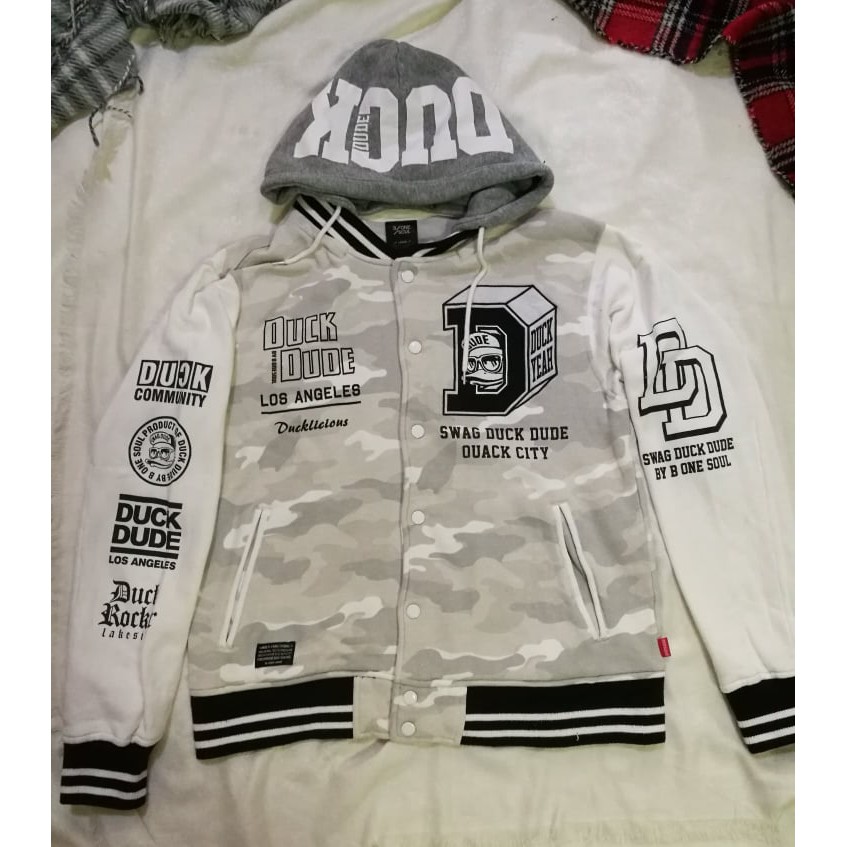 B-ONE-SOUL DUCK DUDE แจ็คเก็ตวาซิตี้มีฮู้ด made in Japanมือสองเหมือนมือ ...