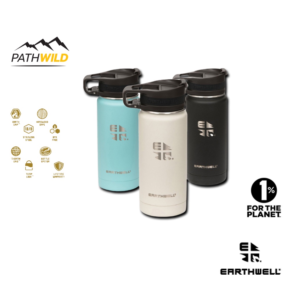 ขวดน้ำเก็บความเย็น/ร้อน EARTHWELL VACUUM BOTTLE WIDE MOUTH ROASTER LOOP ...