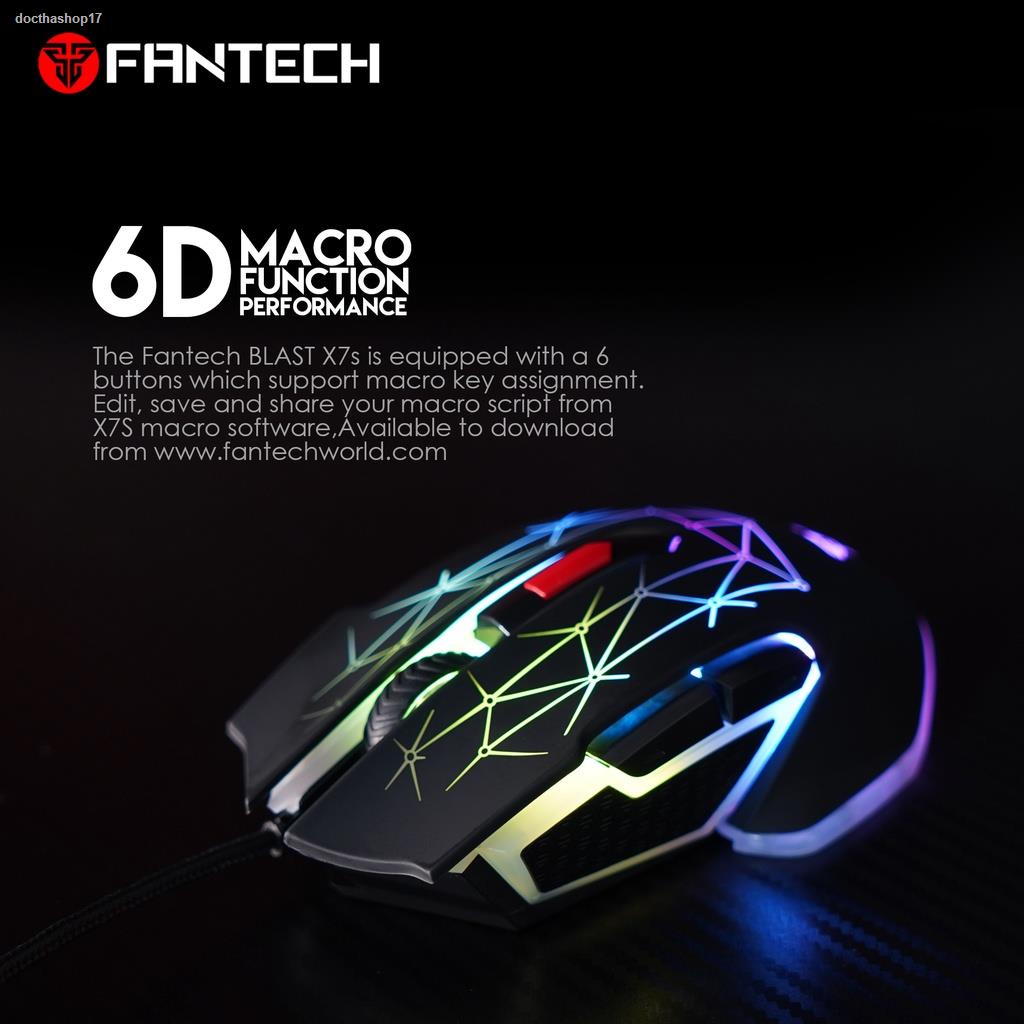 จัดส่งเฉพาะจุด จัดส่งในกรุงเทพฯFANTECH X7s RGB Blast Optical Macro Key Gaming Mouse เมาส์เกมมิ่ง ...