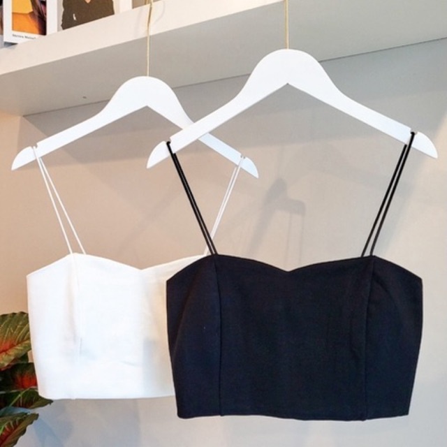 AC candy crop premium ครอป สายสปาเก็ตตี้ ทรงสวย | Shopee Thailand