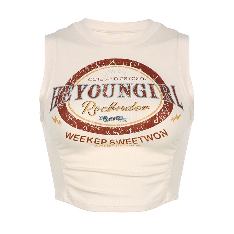 เสื้อกล้ามสกินนี่ ผ้ายืด พิมพ์ลายตัวอักษร U-sweety สําหรับผู้หญิง ...