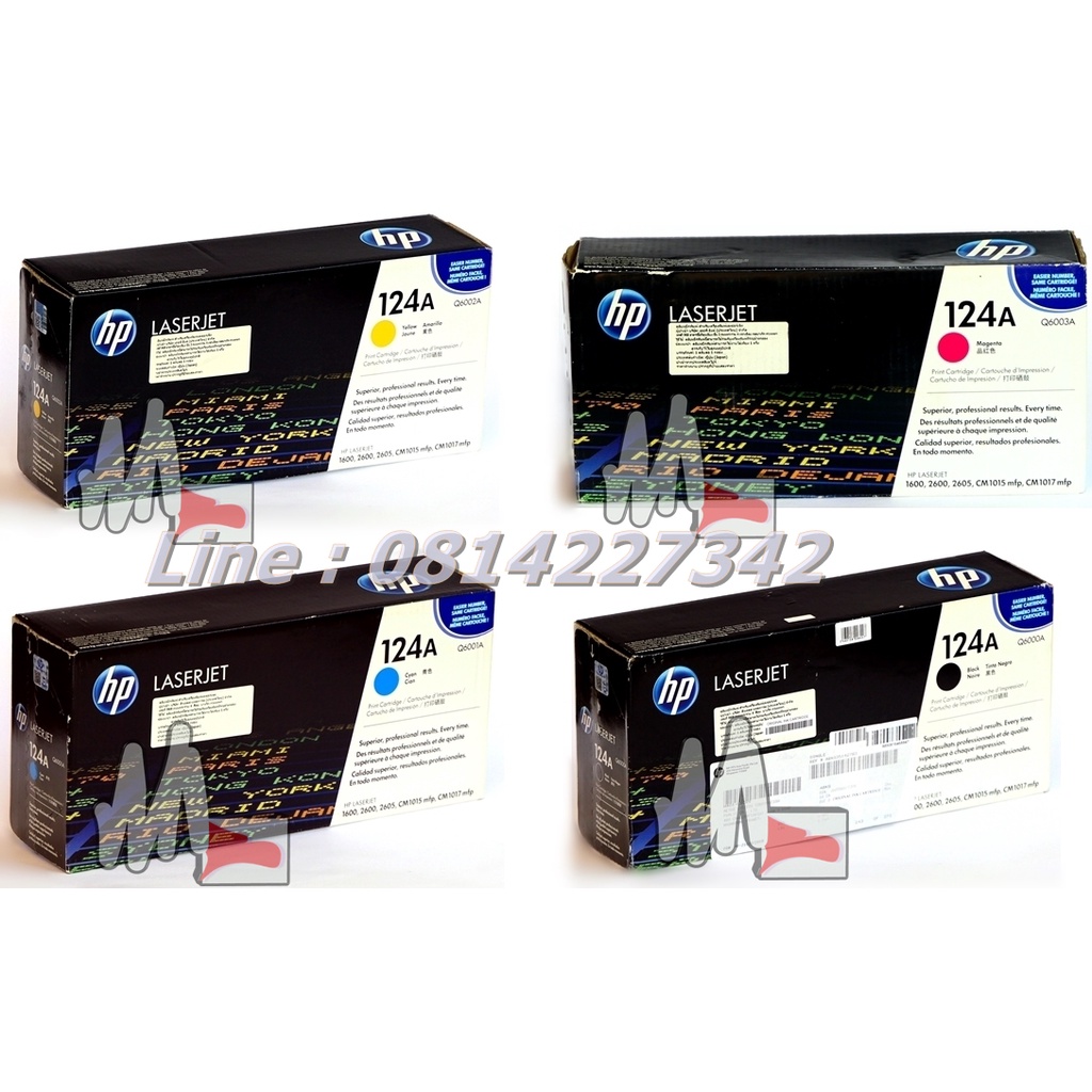 HP 124A Q6000A Bk , Q6001A C , Q6002A Y , Q6003A M หมึกชุดสีเครื่อง ...