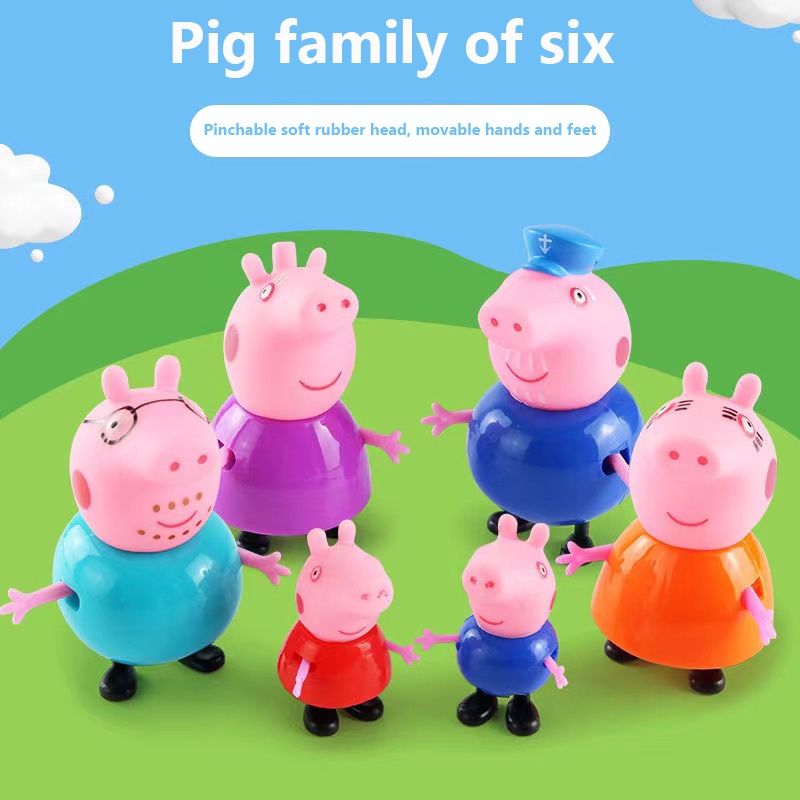 ตุ๊กตาครอบครัว Peppa Pig น่ารัก 6 แพ็ค / Peppa George Mom and Dad / ของ ...