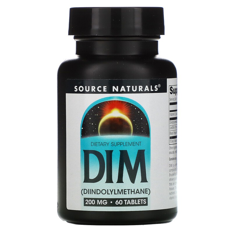 Source Naturals, DIM Diindolylmethane, 200 mg, 60 Tablets สารสกัดจากพืช ...