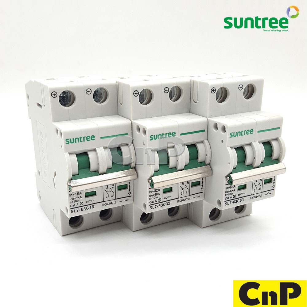 suntree DC PV Breaker MCB รุ่น SL7-63-PV 32A/550V, 63A/550V 16A/800V ...