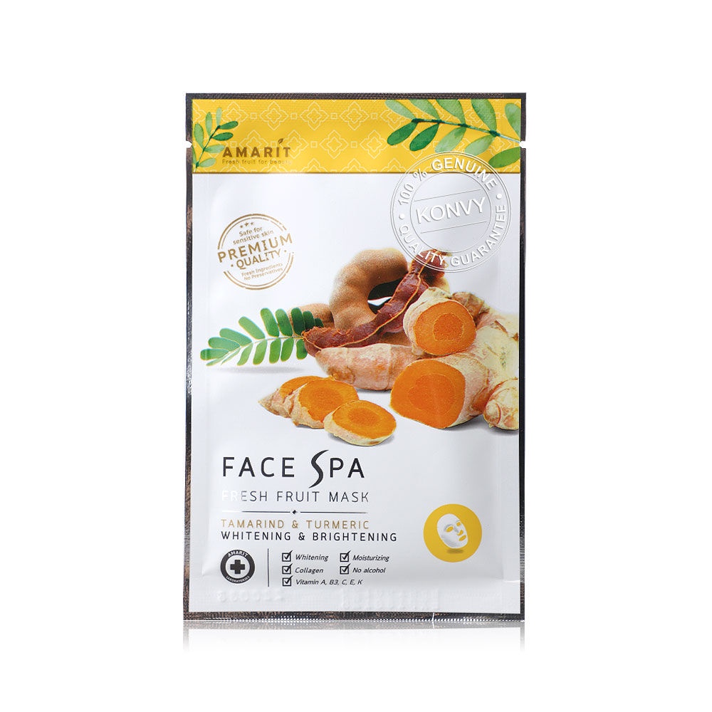 [แพ็คสิบ] AMARIT Fresh Fruit Mask White Bright 25ml แผ่นมาสก์หน้า ...