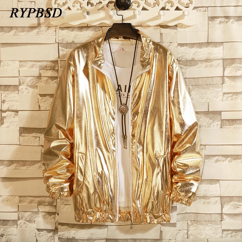 Mens Windbreaker Jackets Nightclub Stage Singer Costume Streetwear ...