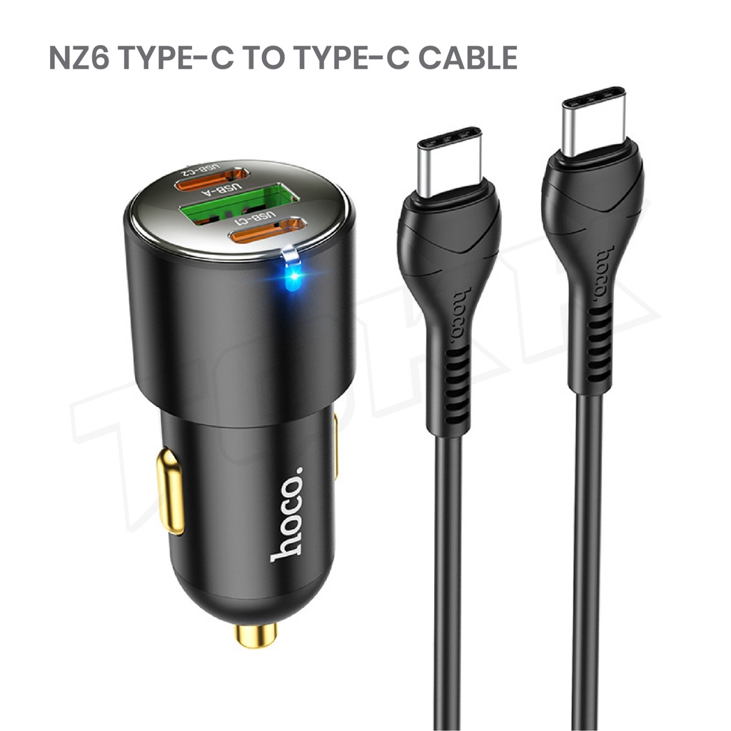 Hoco NZ6 ที่ชาร์จในรถ PD45W 3port car charger หัวชาร์จ ในรถ หัวชาร์จเร็ว 5A 45W Quick Charge 3.0 ...