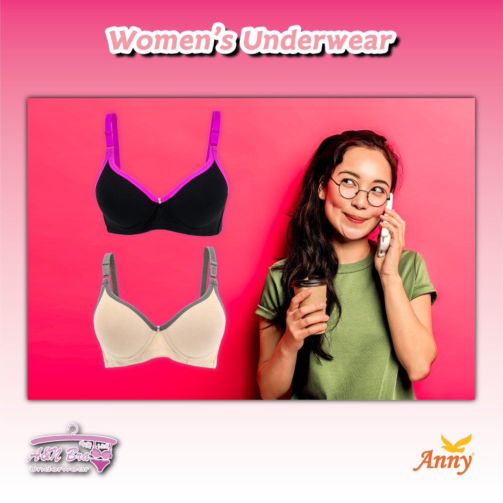 ชุดชั้นใน Anny รุ่น303 คัพA เสื้อใน 2ตะขอ ทรงเล็ก บราไร้โครง ฟองน้ำแบบเป็นทรงบาง5mm ผ้าคอตตอน ...
