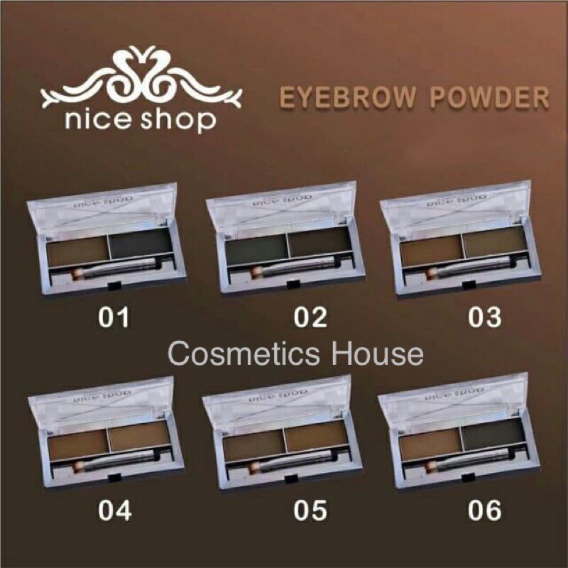 เขียนคิ้วฝุ่น คิ้วฝุ่น ปัดคิ้ว สอง เฉดสี nice shop EYEBROW POWDER แท้💯% | Shopee Thailand
