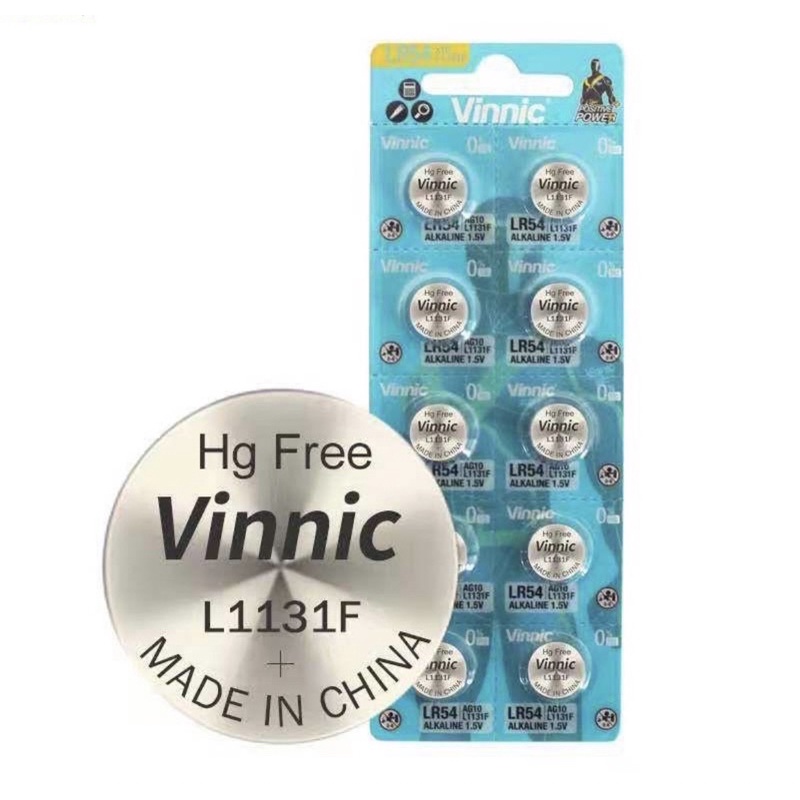 ถ่านกระดุมVinnic L1131F/LR54/AG10/LR1130(1แผงบรรจุ10ก้อน) | Shopee Thailand