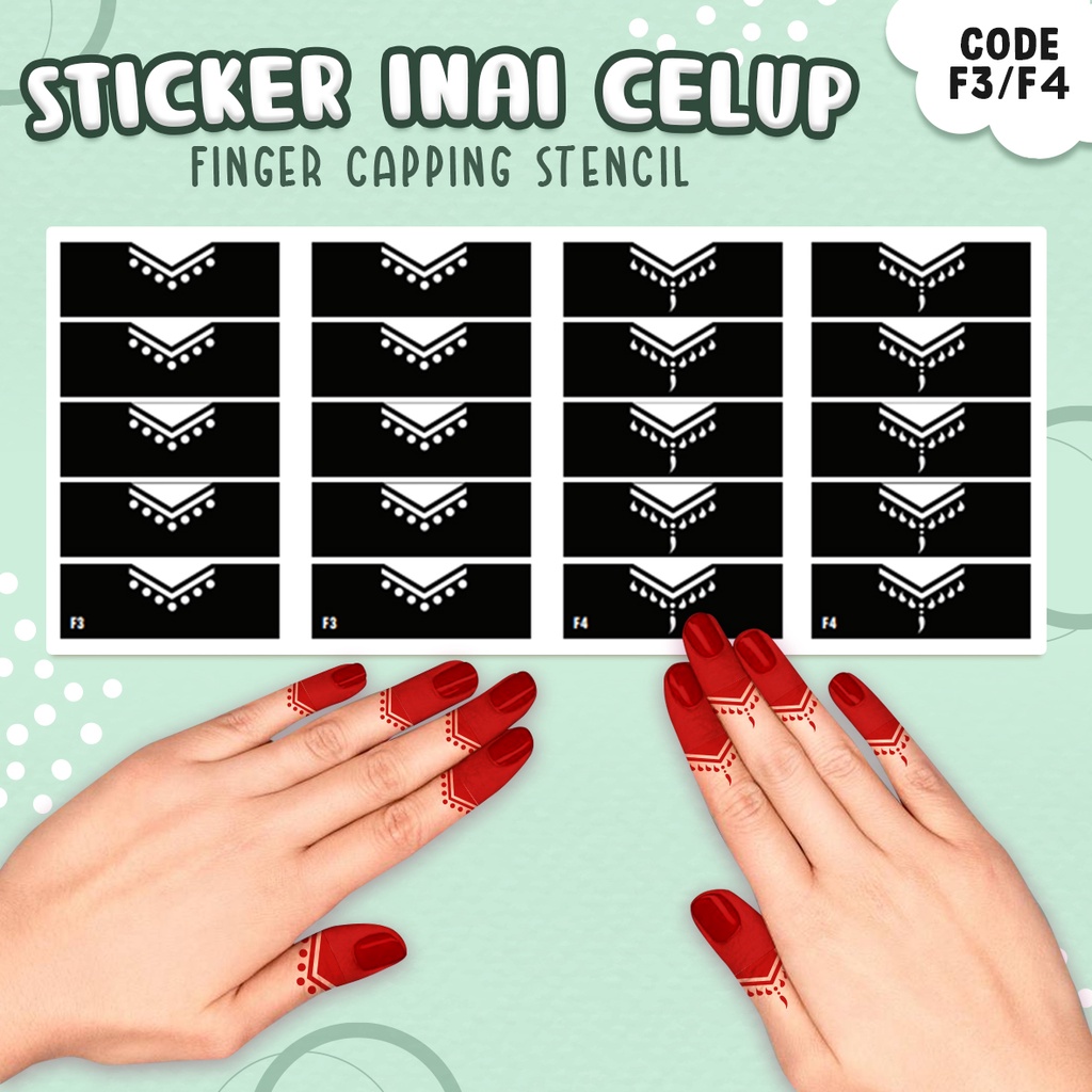 (20 กระปุก) สติกเกอร์ INAI CELUP / STICKER INAI JARI / FINGER HENNA ...