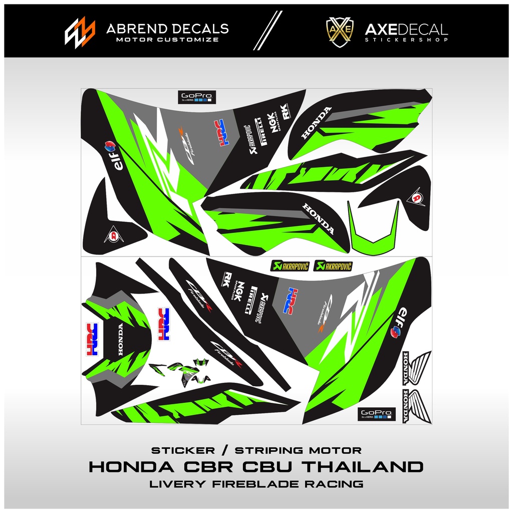 สติกเกอร์ ลาย CBR CBU Thailand Livery Fireblade Tri Color Racing Honda ...