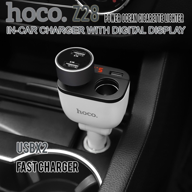 Hoco Z28 ที่ชาร์จในรถ 3.1A ที่ชาร์จเสียบที่จุดบุหรี่ Power Ocean In-Car ...