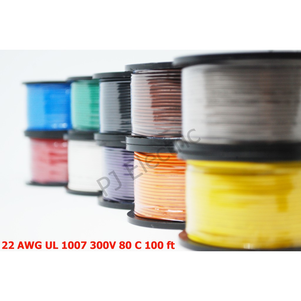 สายไฟอ่อน สายไฟ 22 AWG (UL1007,100 ft) ใช้สำหรับเชื่อมต่อภายในอุปกรณ์ ...