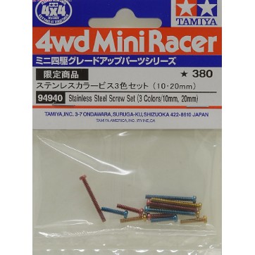 Tamiya 94940 – Stainless Steel Screw Set (3 Colors / 10mm,20mm ...