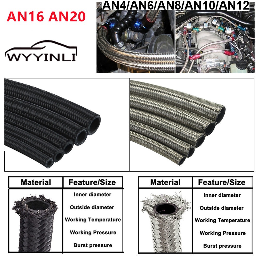 สายท่อน้ํามันเชื้อเพลิงไนล่อนถัก AN4 AN6 AN8 AN10 AN12 AN16 AN20 | Shopee Thailand