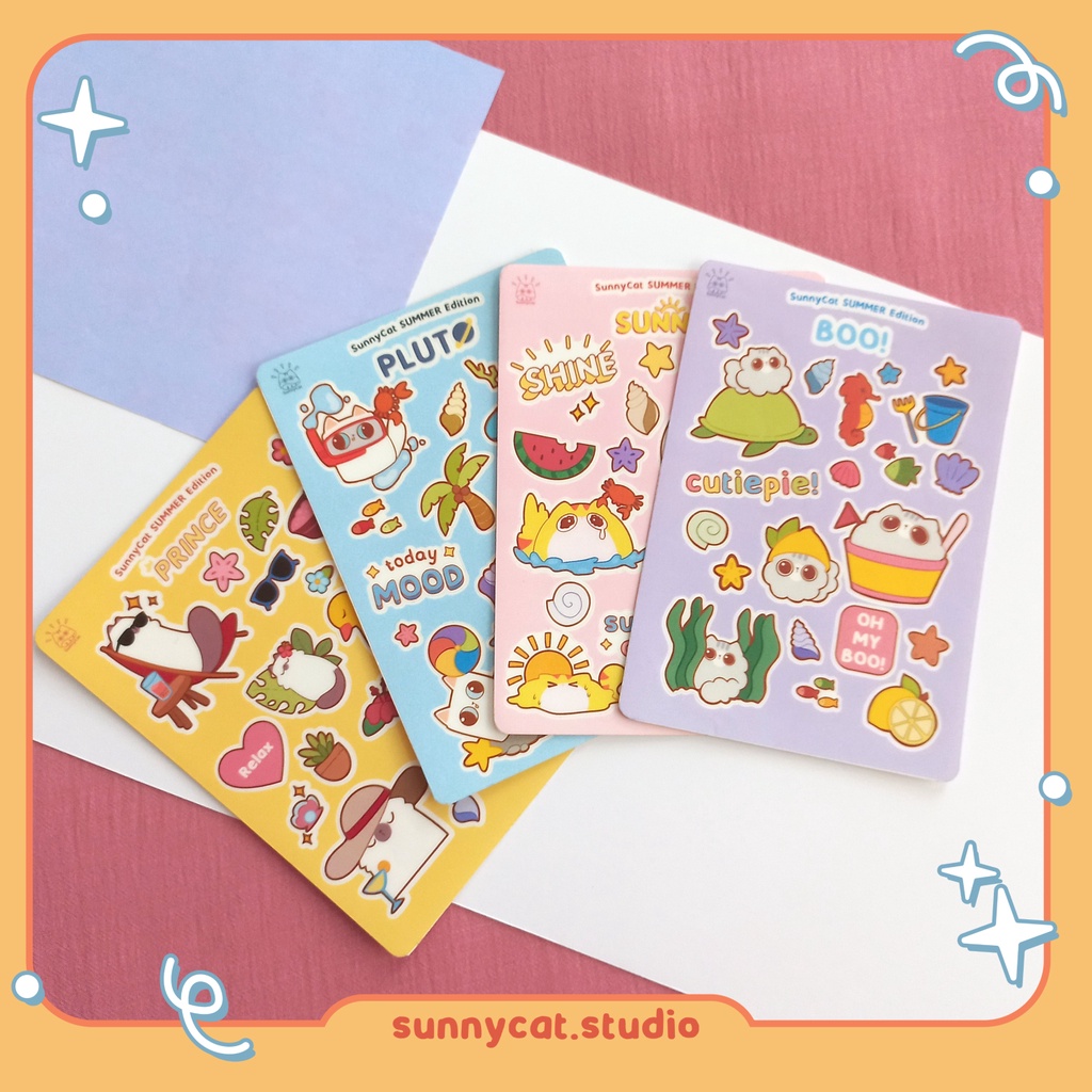 สติ๊กเกอร์ Sunnycat Summer Edition | Shopee Thailand