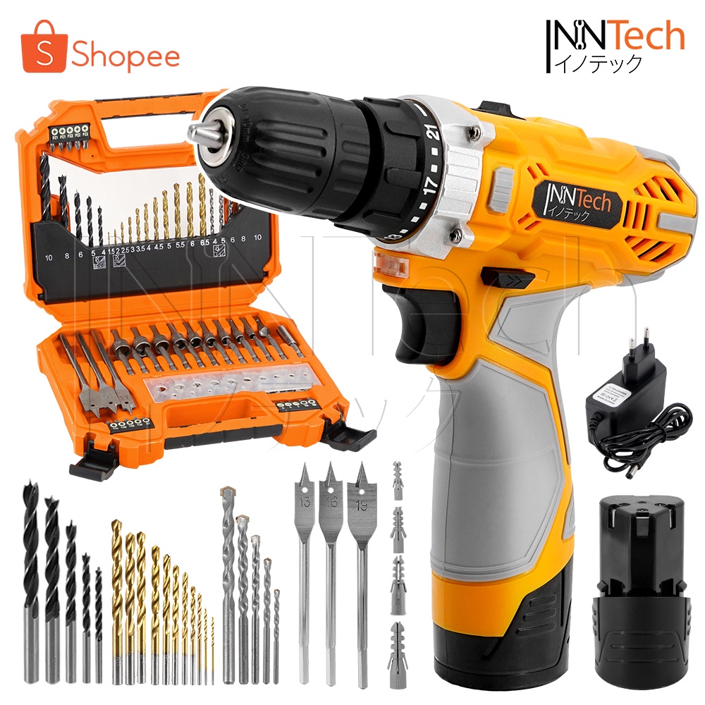 InnTech สว่านไร้สาย สว่าน 28V 2 ระบบ รุ่น PRO-S-28V Pro Series ฟรี! ชุดดอกสว่าน 128 ชิ้น X ...