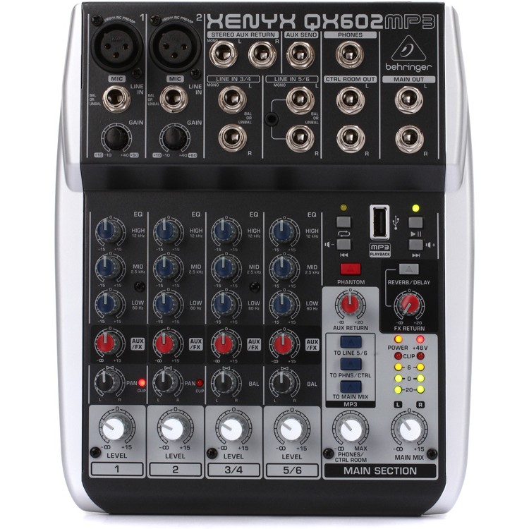 Behringer Mixer XENYX QX602 MP3 6 Channel | Shopee Thailand