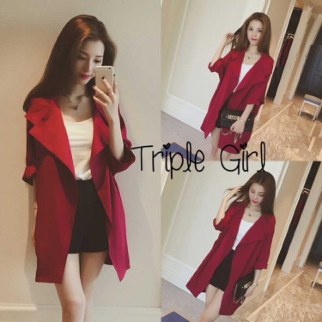 Triple Girl “ สูทคลุมเก๋งานผ้าเนื้อดี | Shopee Thailand